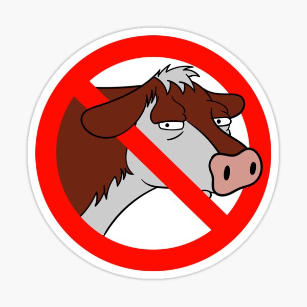 "No Cows" Sticker for Sale by McPod | Redbubble