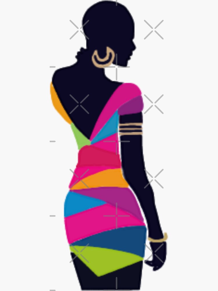 "Colorful vector art girl " Sticker for Sale by Mialunaa | Redbubble