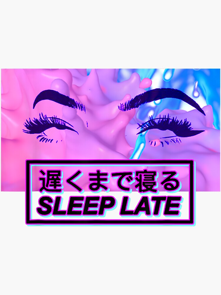 "Sleep Late Aesthetic Vaporwave" Sticker for Sale by CathyLan | Redbubble