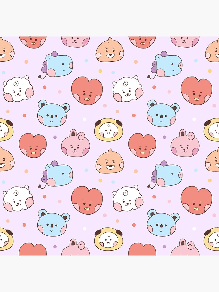 "Tannie Mini - BTS BT21 Pattern" Sticker for Sale by nijiroai | Redbubble