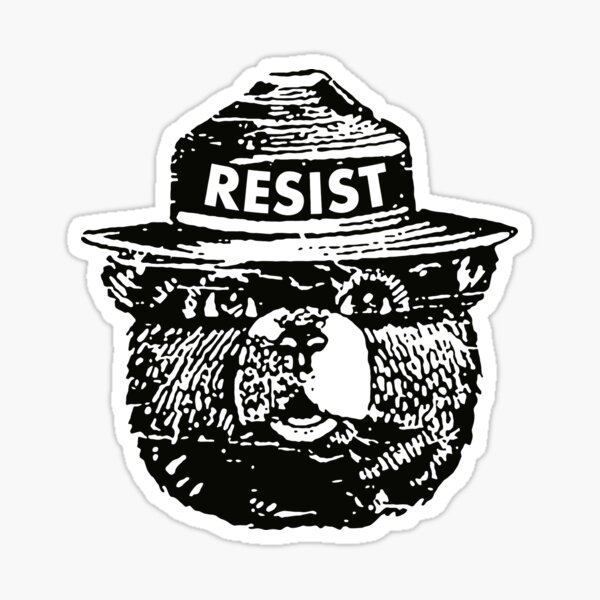 "Smokey Resist Made in USA - Smokey the Bear Resistance" Sticker for ...