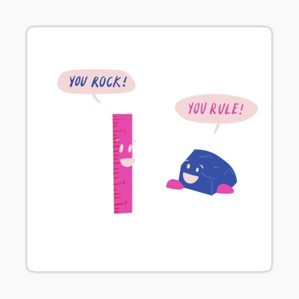 "You rock!you rule!" Sticker for Sale by Jaadueekala | Redbubble
