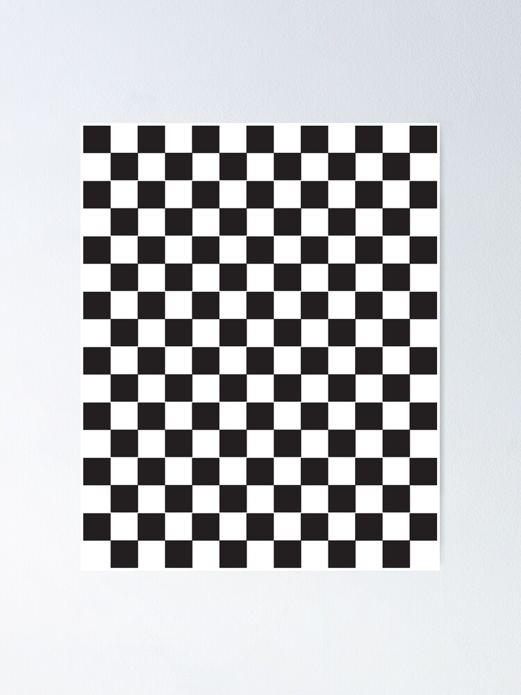 "Black and white checkered race flag pattern" Poster for Sale by ...