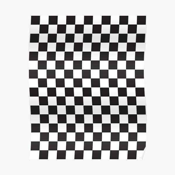 "Black and white checkered race flag pattern" Poster for Sale by ...