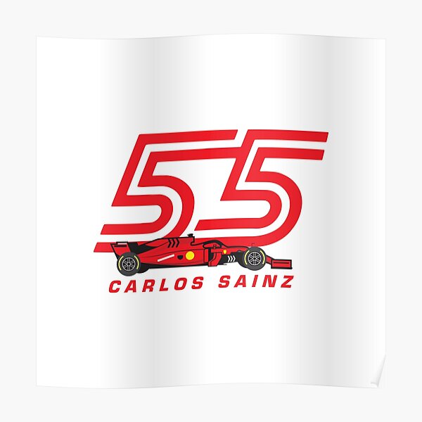 "Carlos Sainz 55 Racing Car" Poster for Sale by TheDesignSeries | Redbubble