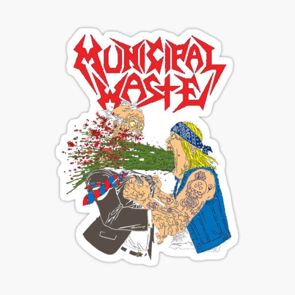 "MUNICIPAL WASTE BAND" Sticker for Sale by hatyfur | Redbubble