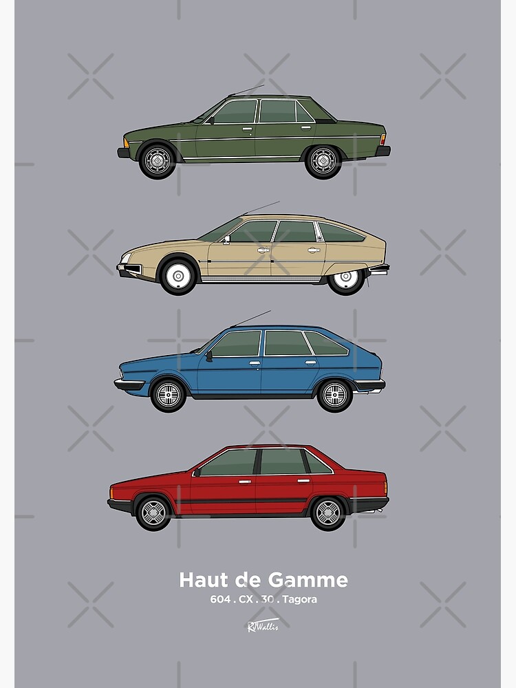 "1970's French luxury car collection " Poster for Sale by ...