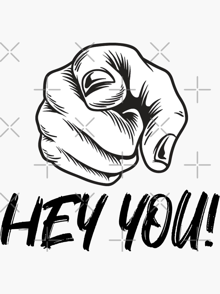 "Hey you" Sticker for Sale by ArminGreen | Redbubble