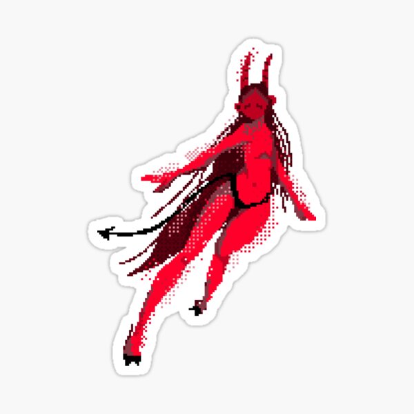 "Demon girl pixel art" Sticker by EverifayArt | Redbubble