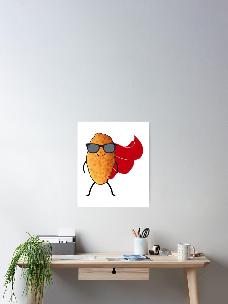 "Super Hero Chicken Nuggets Sunglasses Fast Food Funny" Poster for Sale ...