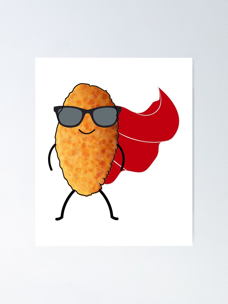 "Super Hero Chicken Nuggets Sunglasses Fast Food Funny" Poster for Sale ...