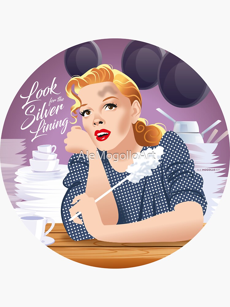 "Look for the Silver Lining" Sticker for Sale by AleMogolloArt | Redbubble