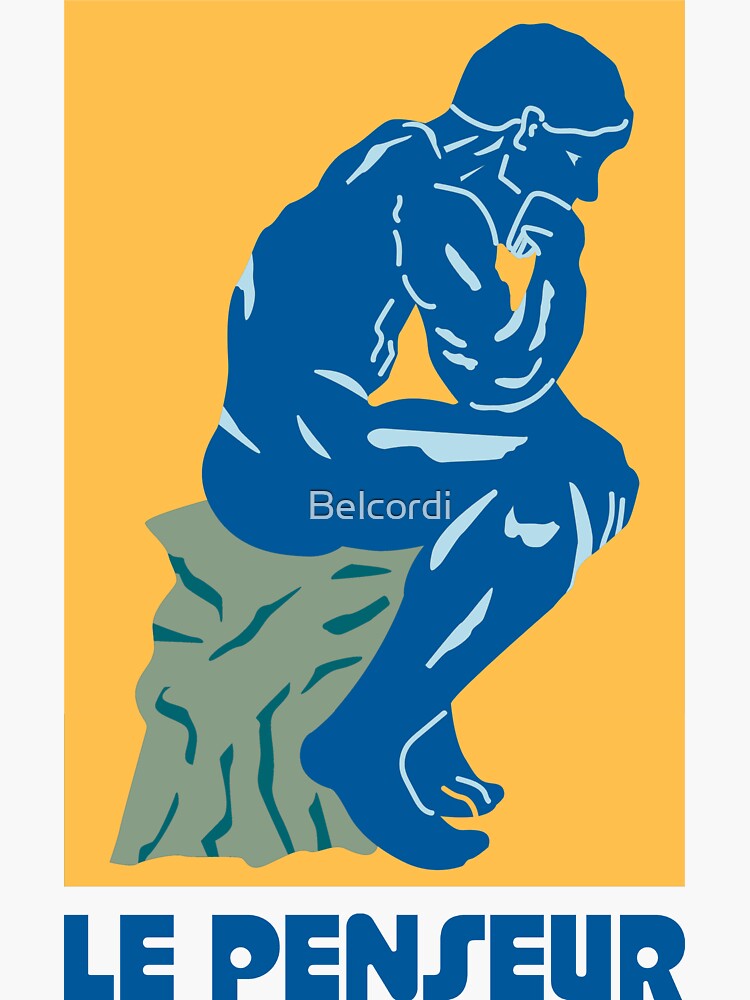"Le Penseur - The Thinker" Sticker for Sale by Belcordi | Redbubble