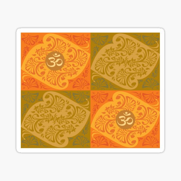 "Aum symbol in a floral patterned motif" Sticker for Sale by Zoxofo ...