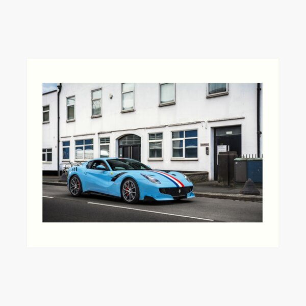 "Ferrari F12 TDF in French Racing Blue " Art Print for Sale by ricoliu ...