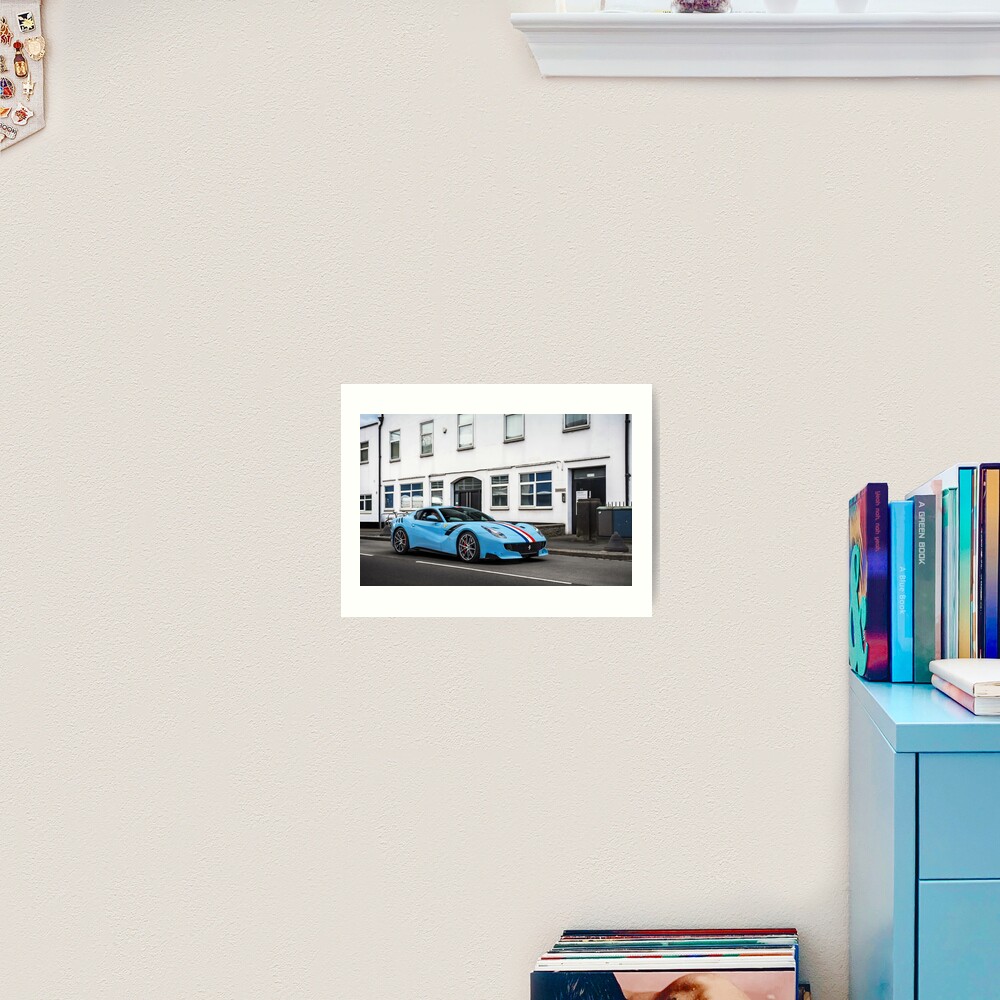 "Ferrari F12 TDF in French Racing Blue " Art Print for Sale by ricoliu ...