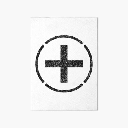 "Print on back Sponge stencil Cross inside circle" Art Board Print for ...