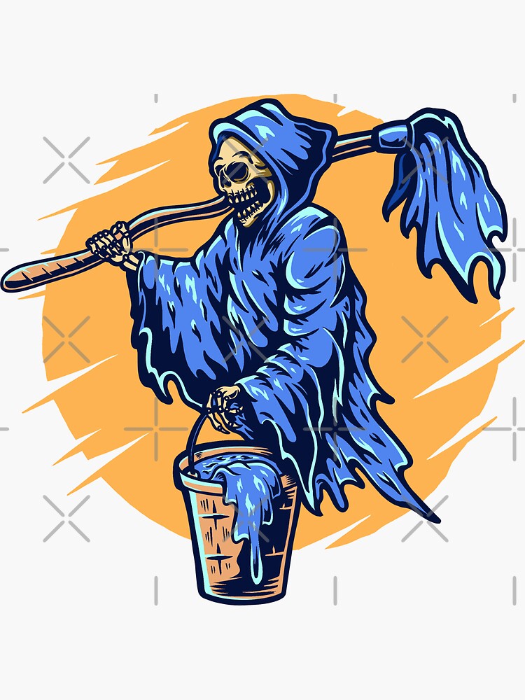 "skull cleaning service" Sticker for Sale by twelvestd | Redbubble