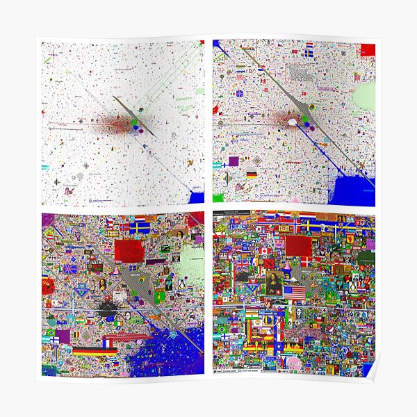 "Reddit /r/Place 12K Evolution of the Canvas in Snapshots (2x2)" Poster ...