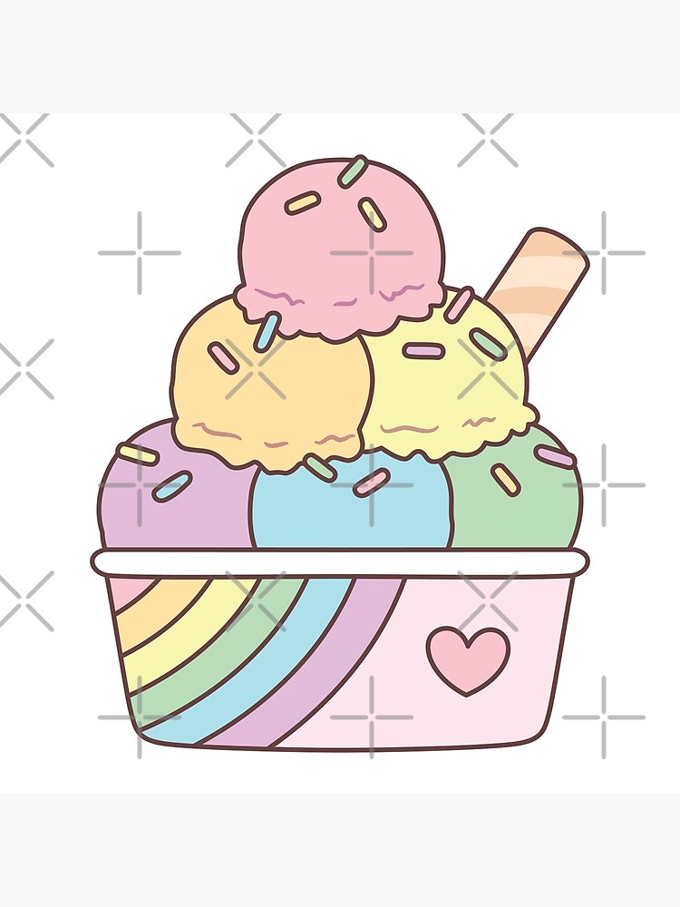 "Colorful Rainbow Ice Cream Subtle Pride" Poster for Sale by ...