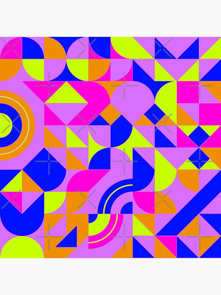 "geometric colorful patterns conceptual Art - Abstract Neo Geo graphic ...