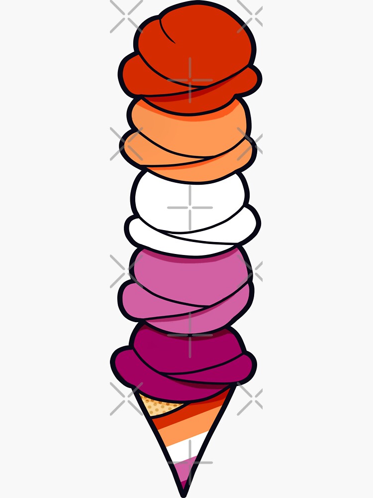 Lesbian Ice Cream Cone Sticker By Miso Illustrate Redbubble