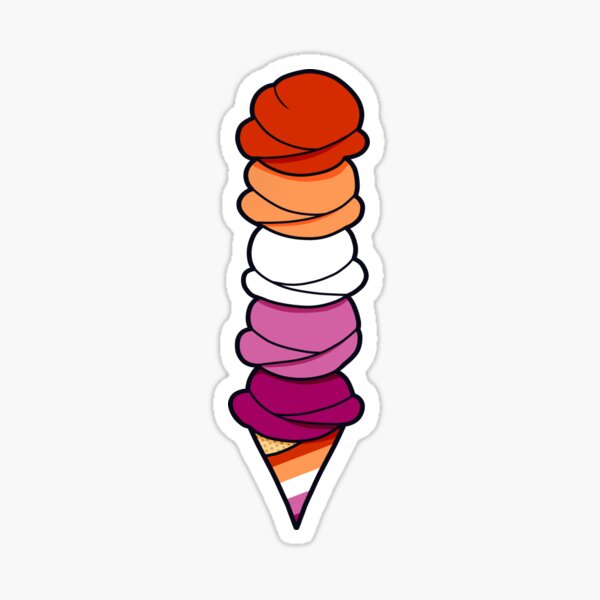 Lesbian Ice Cream Cone Sticker By Miso Illustrate Redbubble