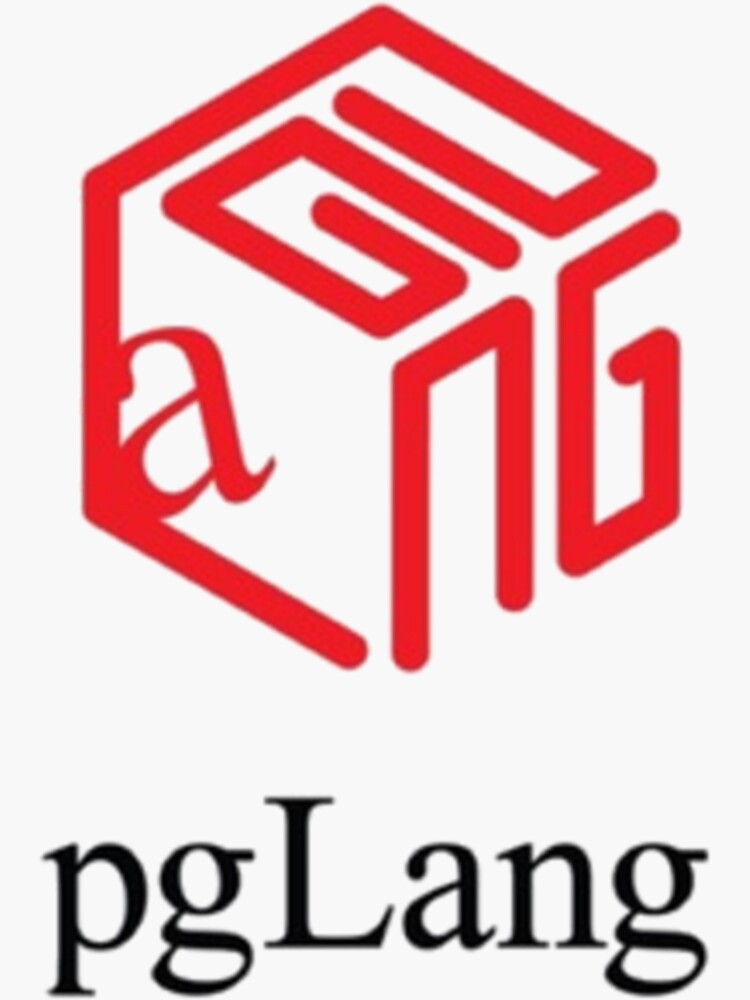 "pgLang logo design " Sticker for Sale by AlisaHand999 | Redbubble