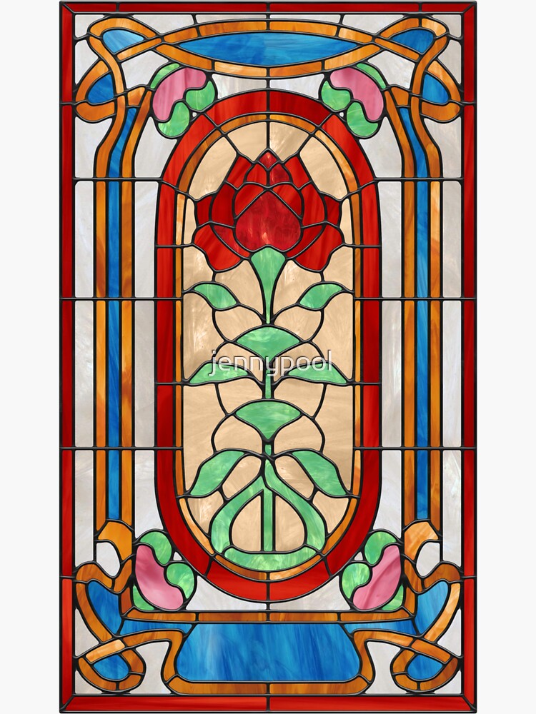 Pegatina «Puerta de vidrieras VECNA» de jennypool | Redbubble