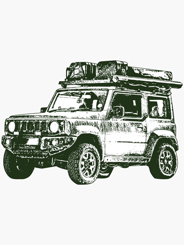 "Adventure Jimny Sketch " Sticker for Sale by Moto-GB | Redbubble