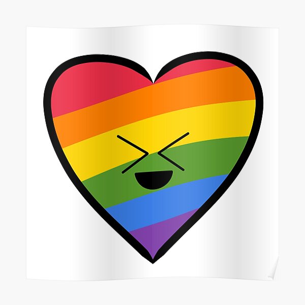 "Pride heart grin" Poster for Sale by DaLurchLa | Redbubble