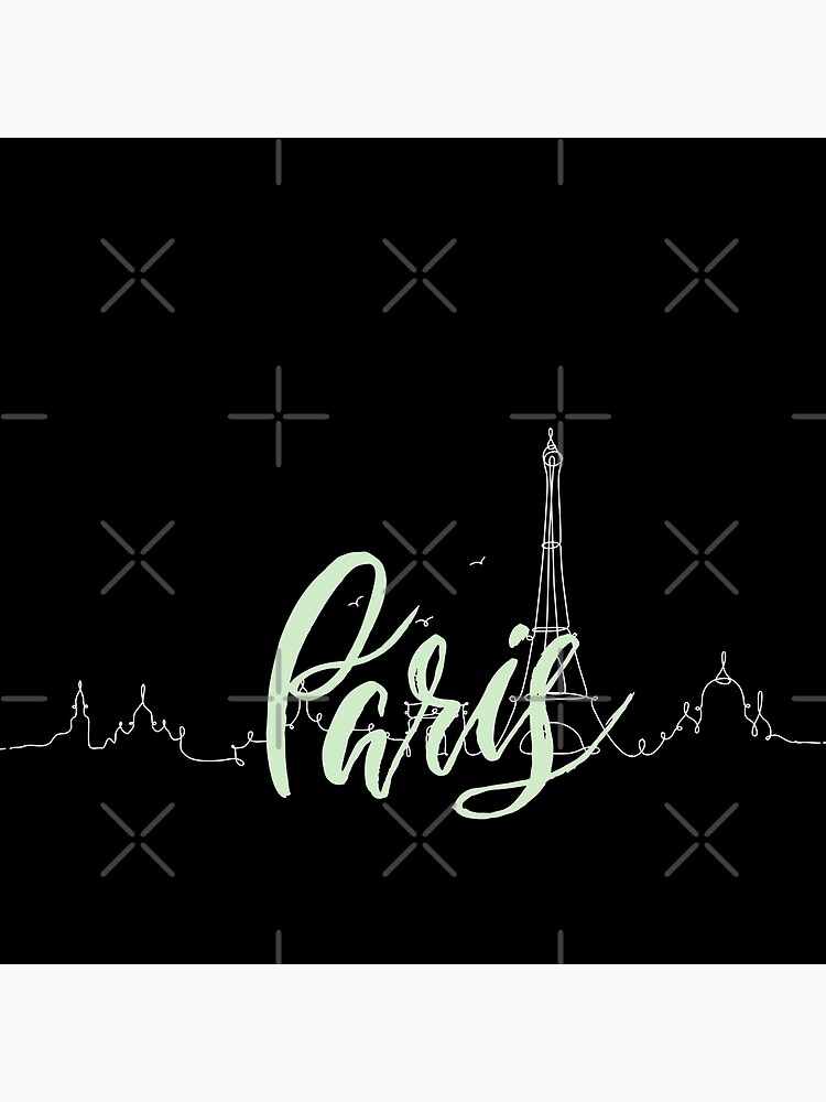 "Paris Hand Drawn City Silhouette - Capital City Calligraphy" Poster ...
