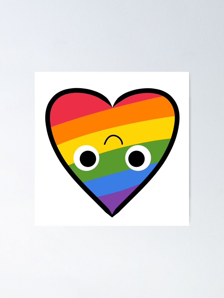 "Pride heart turned upside down" Poster for Sale by DaLurchLa | Redbubble