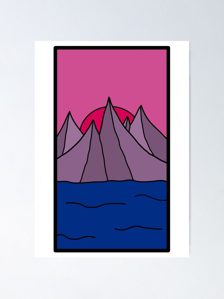 "Subtle Bi Pride Landscape" Poster for Sale by XantheGeometric | Redbubble