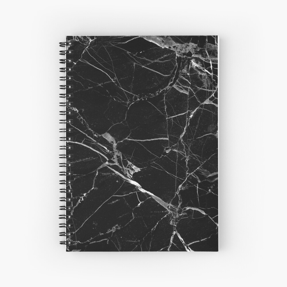 "BLACK MARBLE" Spiral Notebook for Sale by CY-BER | Redbubble