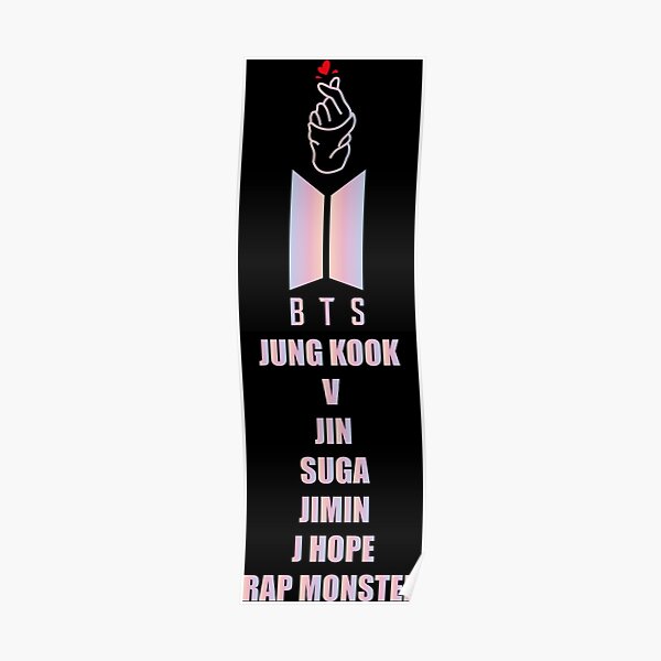 "BTS Members" Poster for Sale by Mahi369 | Redbubble
