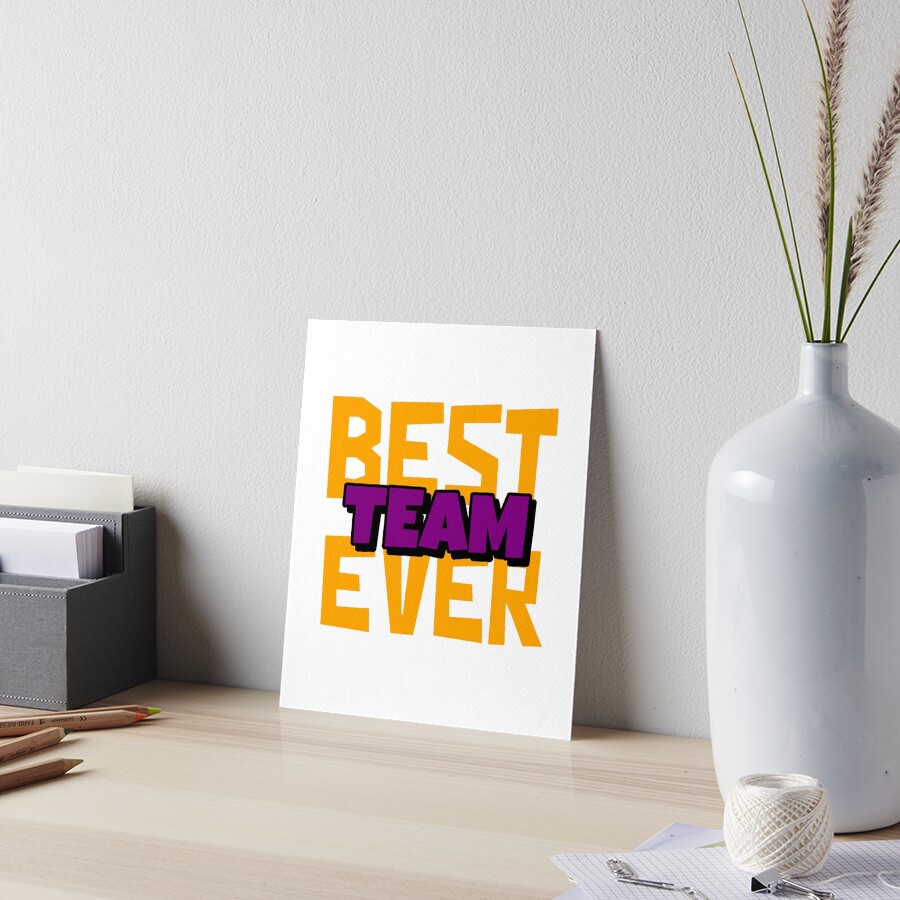 "Best Team Ever Design, Orange and Purple Team Colors" Art Board Print ...