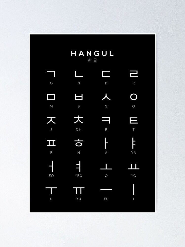 Hangul Korean Alphabet Chart Korean Alphabet Table PNG Transparent