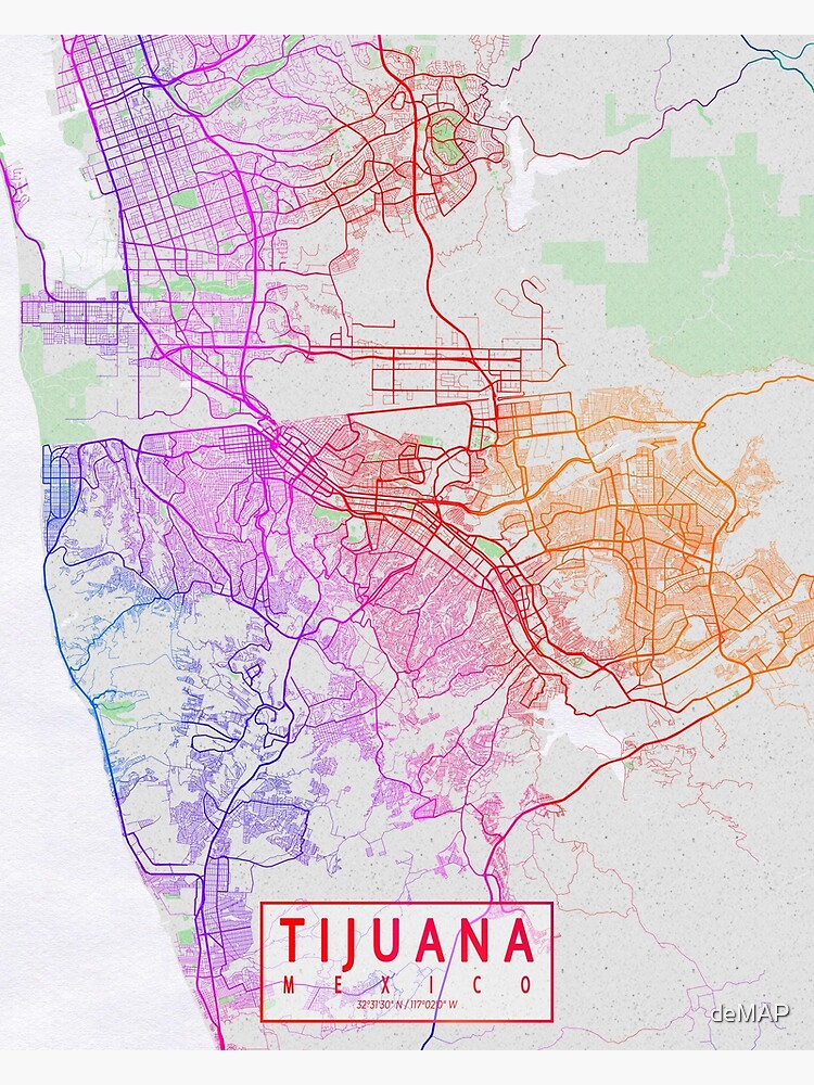 Póster for Sale con la obra «Mapa de la ciudad de Tijuana de México ...