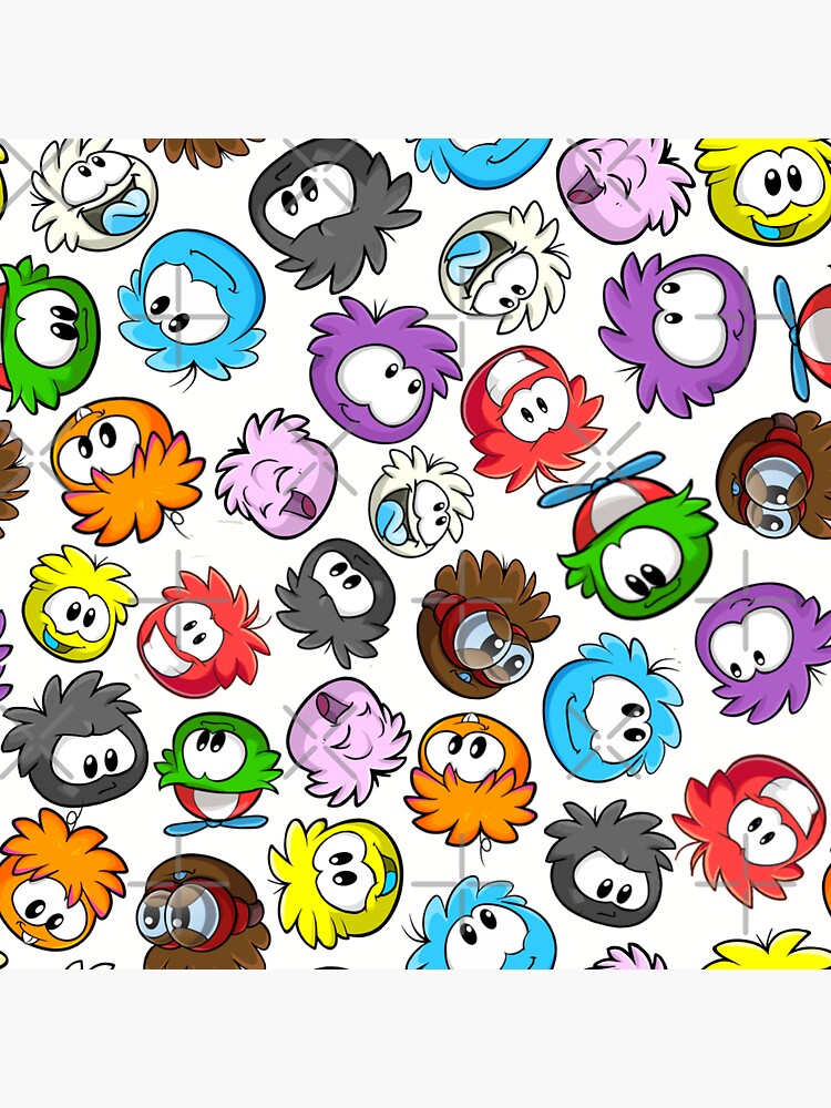 "New Style Puffle Pattern - Club Penguin" Sticker for Sale by ...