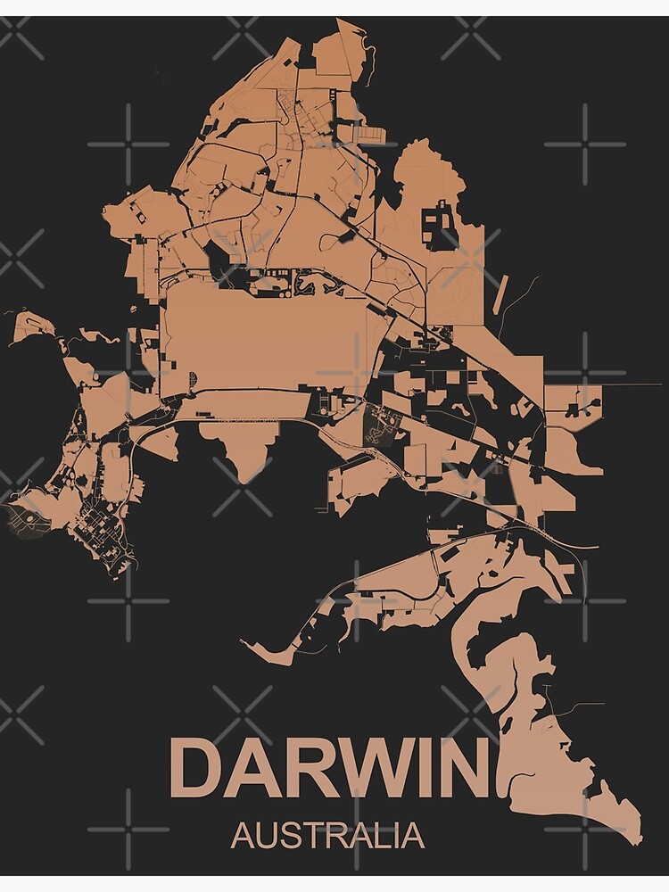 "Darwin Map Art Chocolate color Australia" Poster for Sale by EpicMaps ...