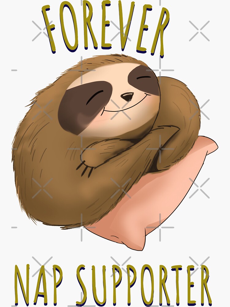 "Sloth taking nap" Sticker for Sale by Verbiage24 | Redbubble