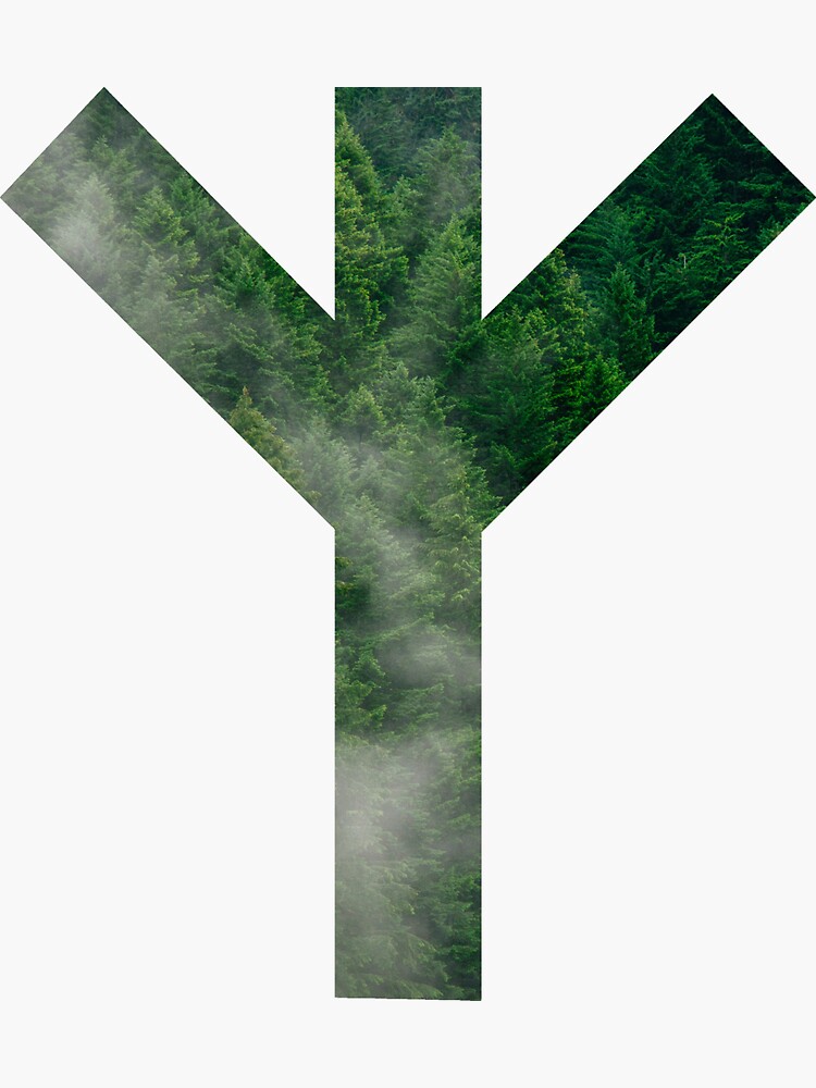 "Algiz Life Forest Rune Symbol" Sticker for Sale by XWBdesigns | Redbubble