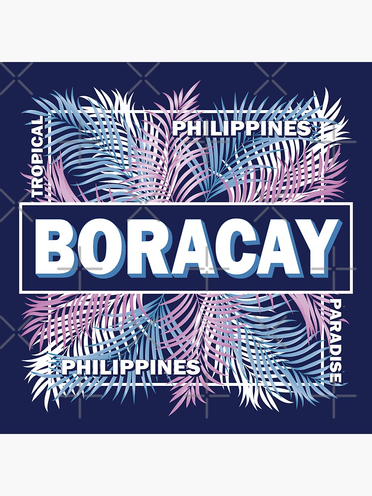 "Boracay Philippines Tropical Summer Palm Leaves Design" Sticker for ...