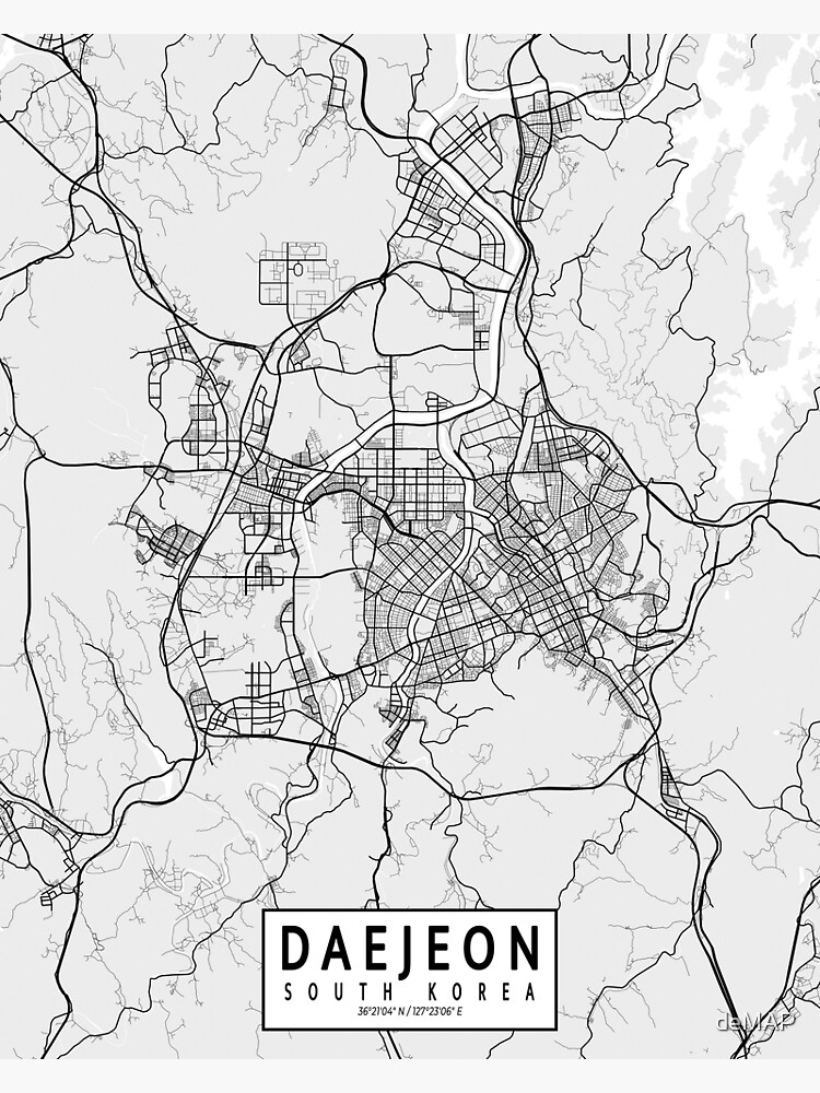 "Daejeon City Map of South Korea - Light" Poster for Sale by deMAP ...