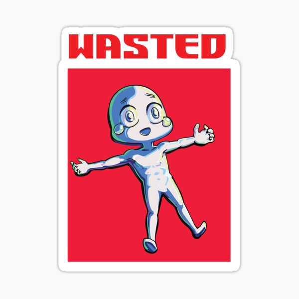 "WASTED (RED)" Sticker for Sale by Moudyanimation | Redbubble