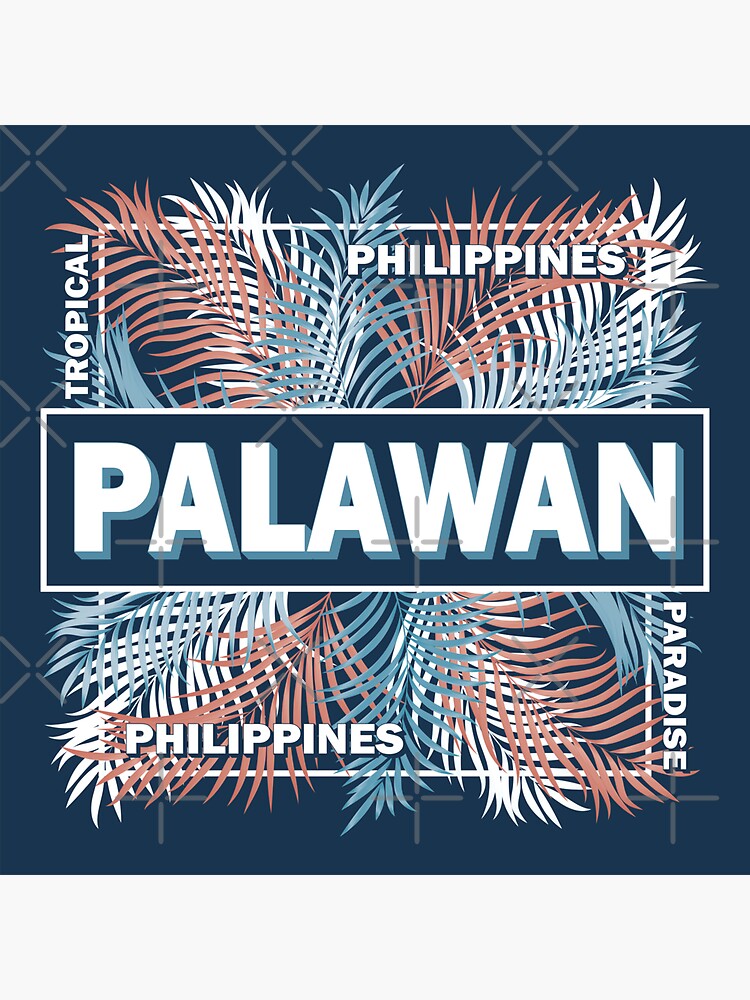 "Palawan Philippines Tropical Summer Palm Leaves Design" Sticker for ...