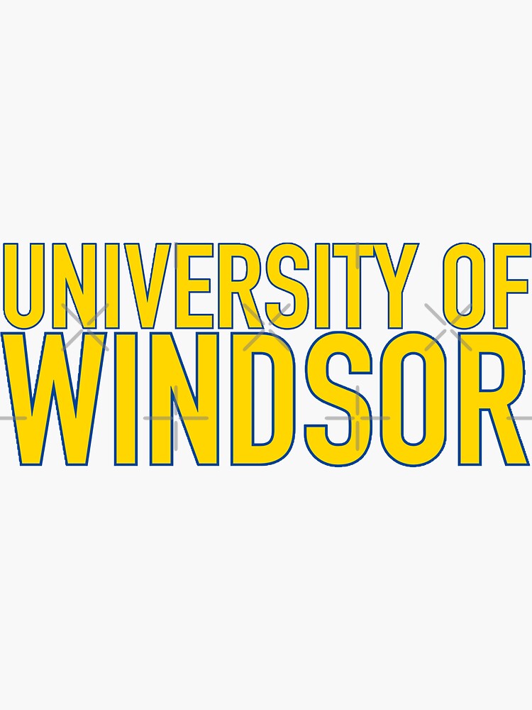 "Yellow and Blue Retro University of Windsor Lettering" Sticker for ...