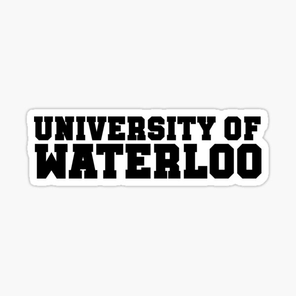 "Black University of Waterloo Retro Varsity Lettering" Sticker for Sale ...