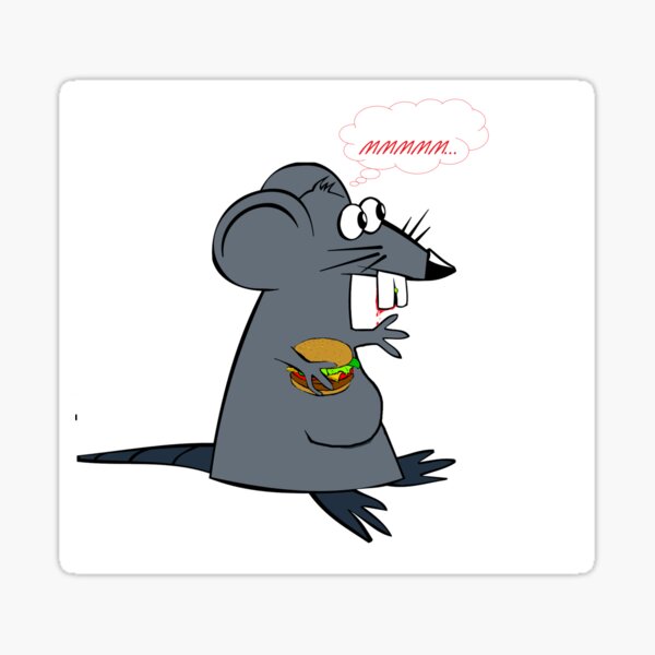 "Cute mouse with hamburger" Sticker for Sale by TomyDesign | Redbubble
